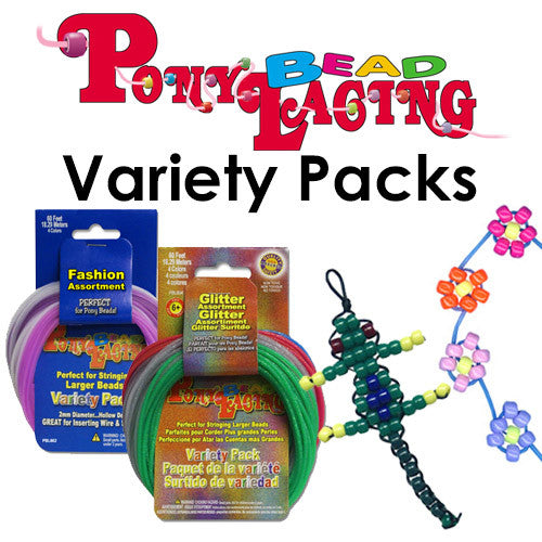 Pony Bead Lacing Variety Packs 60 Feet (18.28 Meters) – Pepperell Crafts
