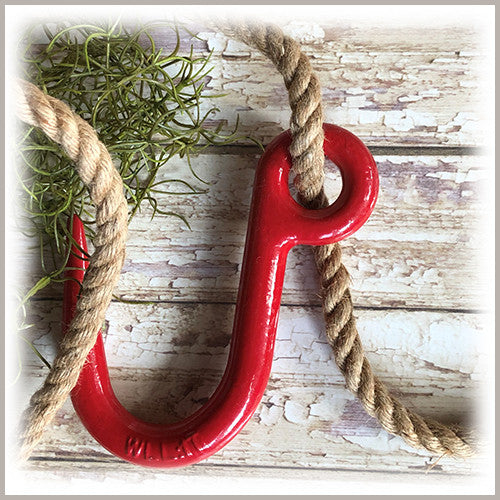 Large Decorative Red Painted Iron Hook for indoor plant hanging ...